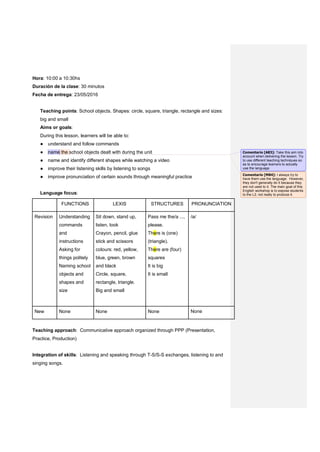 Kindergarten lesson plans | PDF