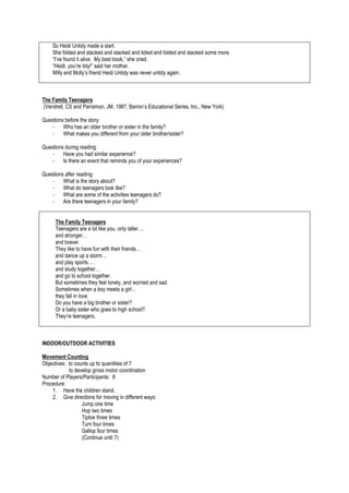 Kindergarten Lesson Plan Week 21.doc | Daycare and Pre-School | Parenting