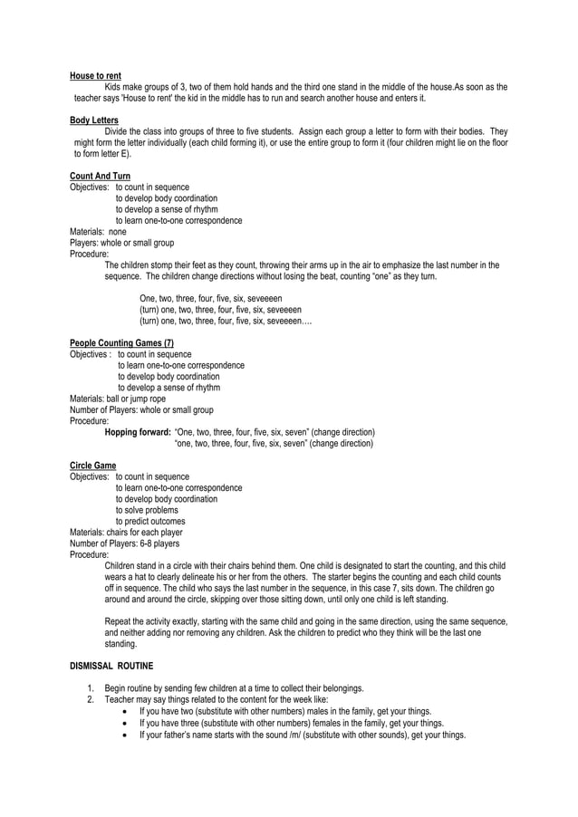 Kindergarten Lesson Plan Week 21.doc | Daycare and Pre-School | Parenting