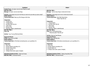 Kindergarten Lesson Plan Week for kinder | PDF