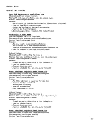 Kindergarten Lesson Plan Week for kinder | PDF