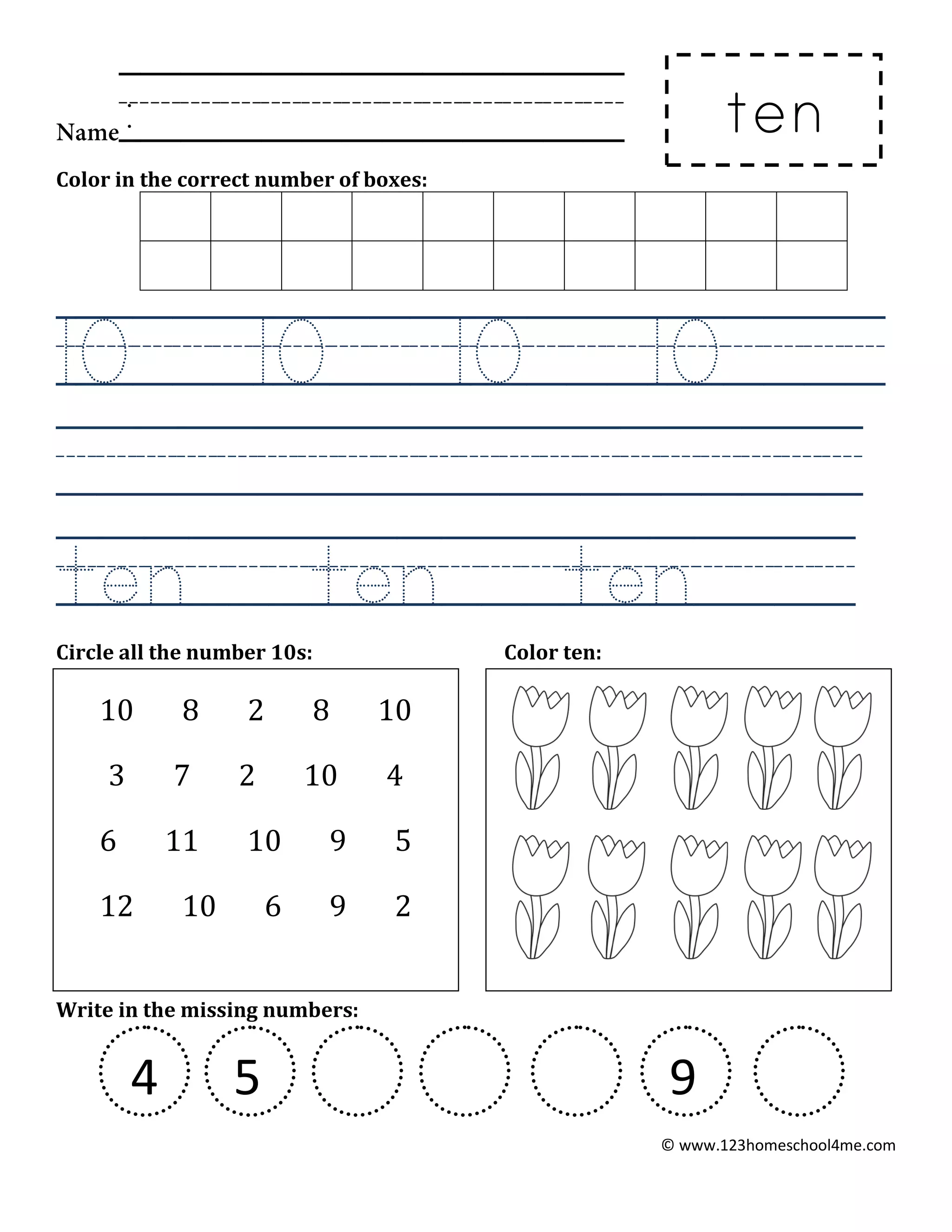 Kindergarten number practice | PDF