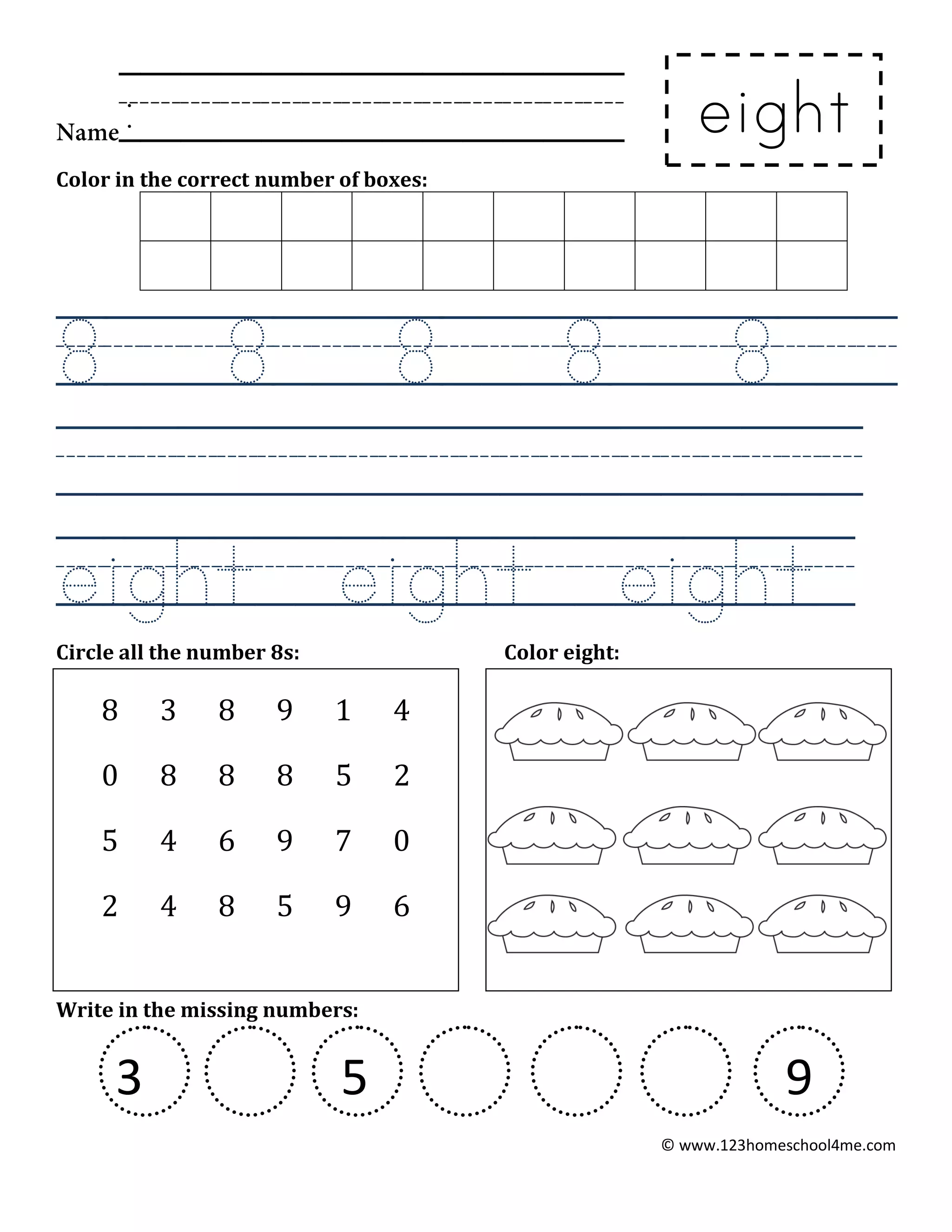 Kindergarten number practice | PDF