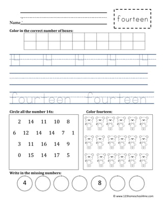 Kindergarten number practice | PDF