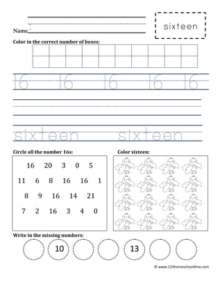 Kindergarten number practice | PDF