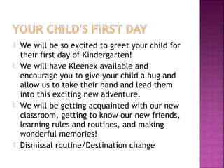 Kindergarten open house powerpoint | PPT