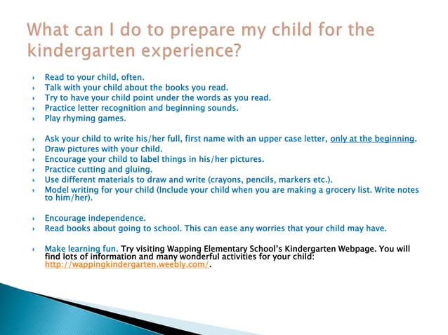 Kindergarten parent orientation | PPTX