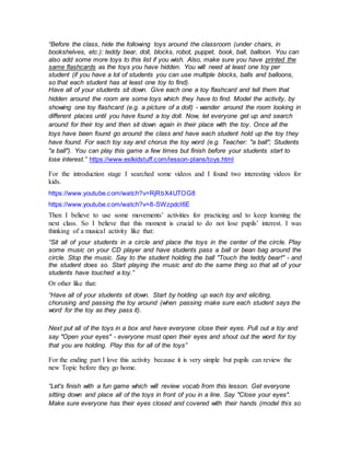 Kindergarten Practicum Docx