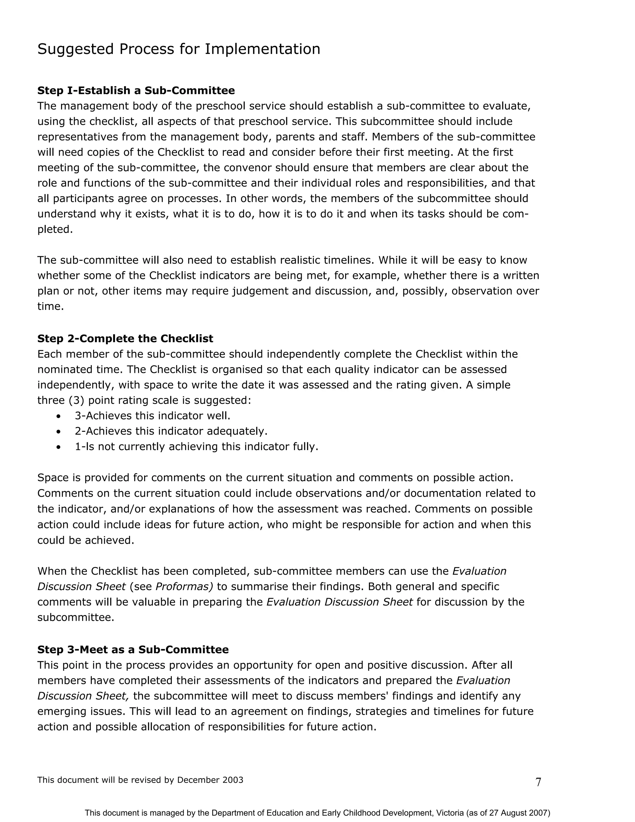 Kindergartenquality checklist | PDF | Daycare and Pre-School | Parenting