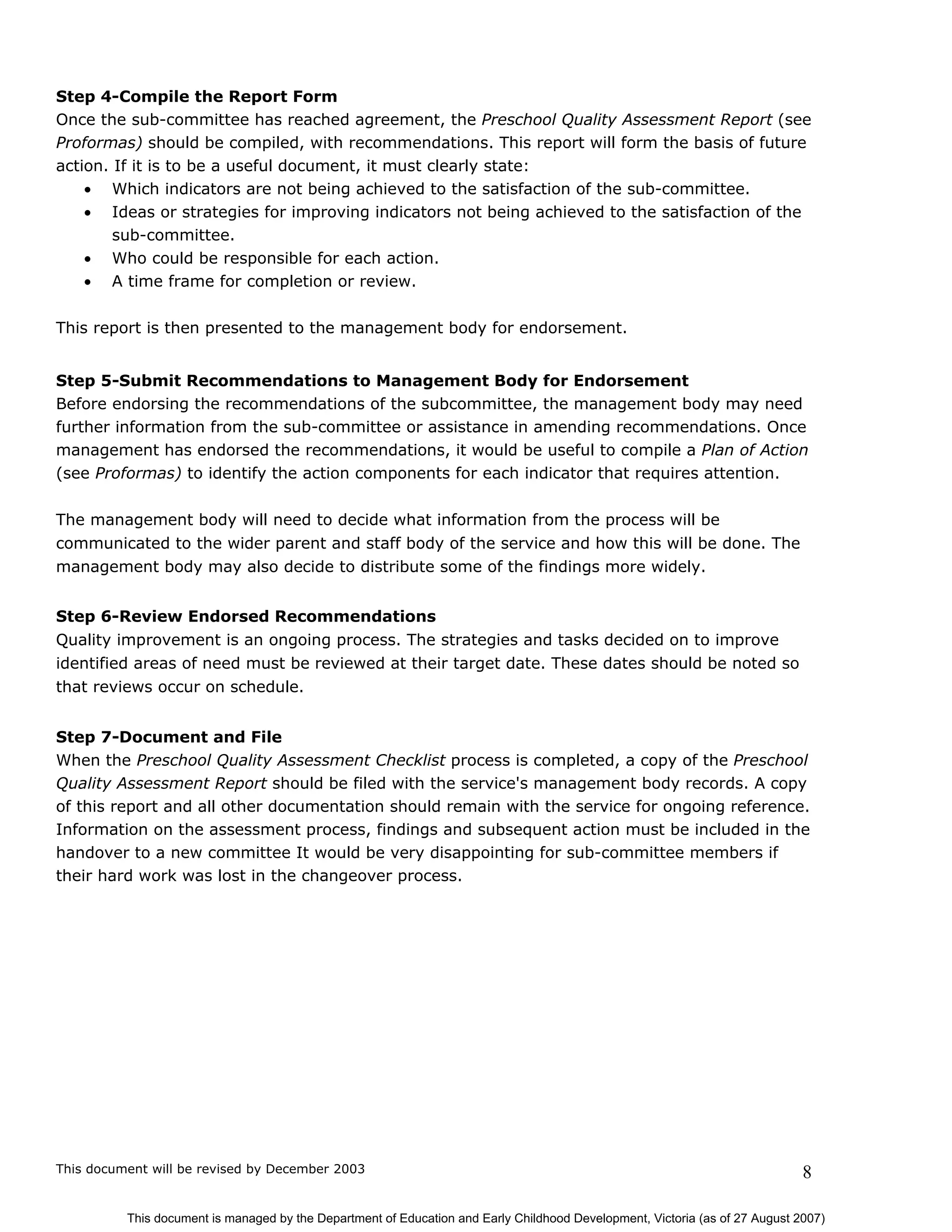 Kindergartenquality checklist | PDF