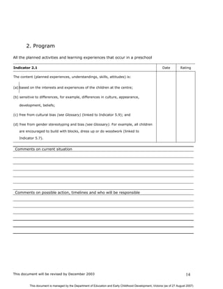 Kindergartenquality checklist | PDF