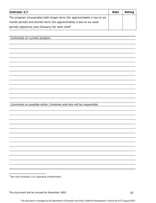 Kindergartenquality checklist | PDF | Daycare and Pre-School | Parenting