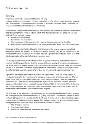Kindergartenquality checklist | PDF