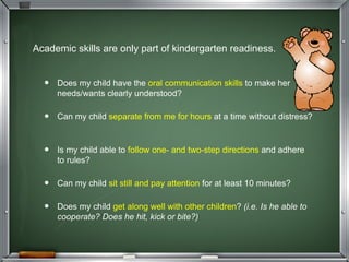 Kindergarten readiness | PPT