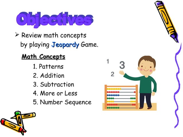 Kindergarten review and jeopardy game | PPT | Daycare and Pre-School ...