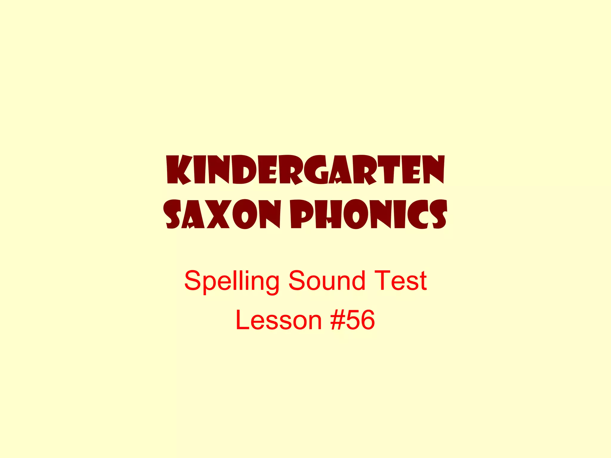 Kindergarten saxon phonics | PPT