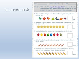 Kindergarten subtraction unit | PPTX