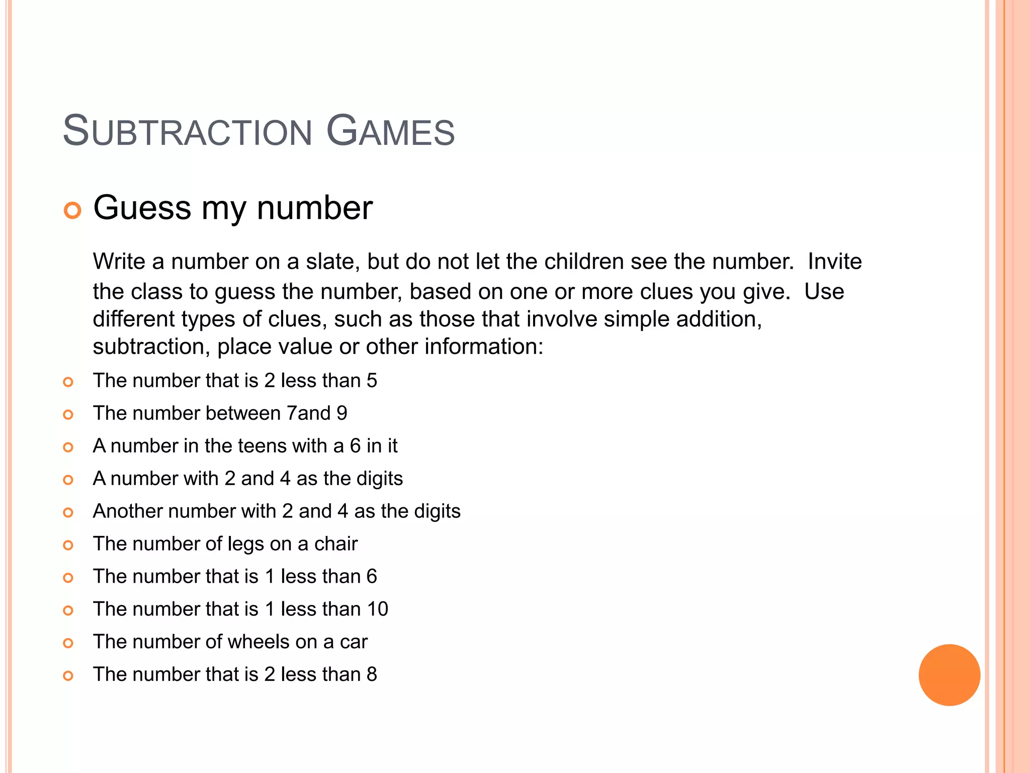 Kindergarten subtraction unit | PPTX