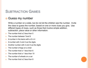 Kindergarten subtraction unit | PPTX