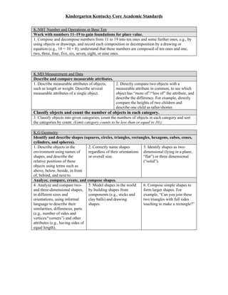 Kindergarten: Math | DOC