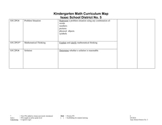 Kindergarten Curriculum Map Math10 11 | PDF