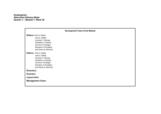 Kinder module 1-67-melc | PDF