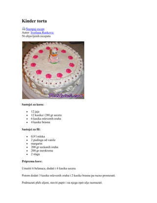 Kinder torta | DOCX