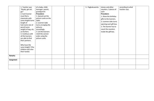 KINDER_ lesson plan for quarter 1 week 1 | DOC