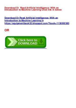(Kindle) Artificial Intelligence: With an Introduction to Machine ...