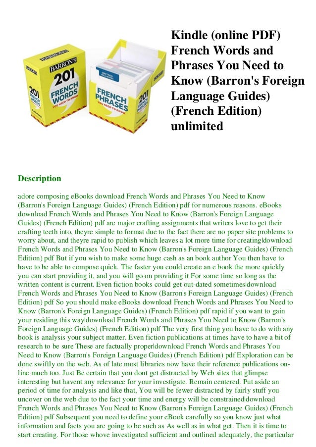 barron's foreign language guides 501 french verbs pdf