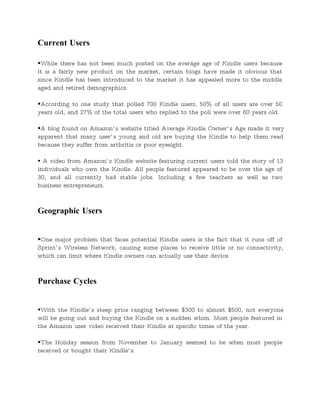 Kindle Situation Analysis | DOC | Tablets and E-readers | Consumer ...