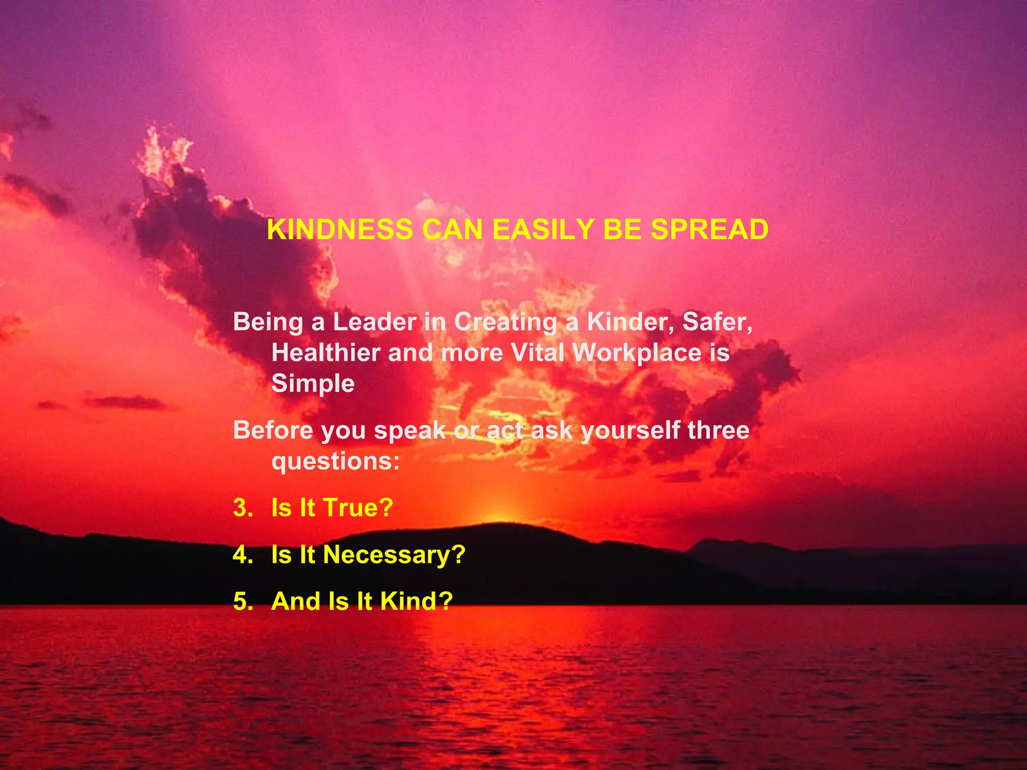 Kindness In The Work Place | PPT