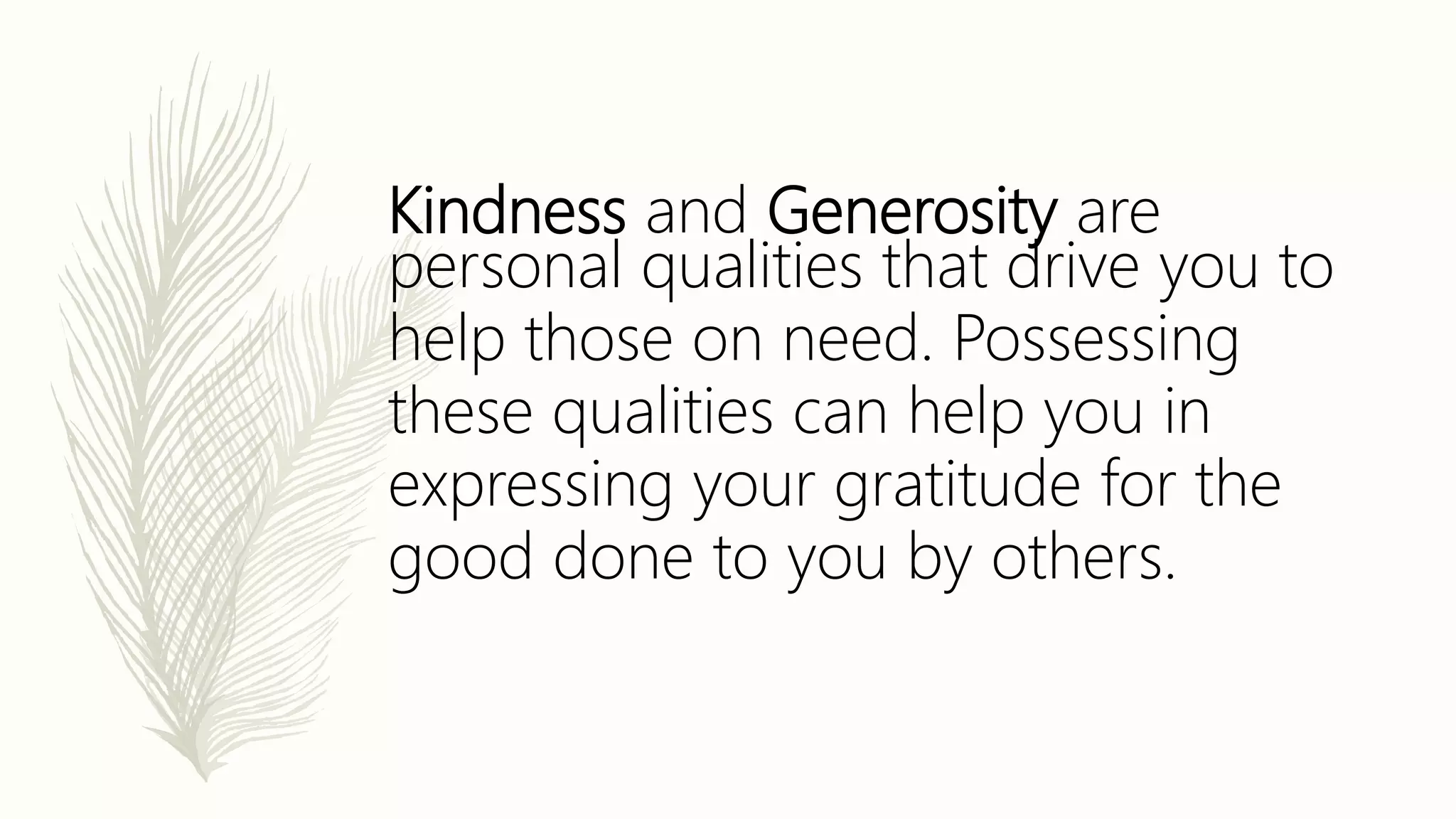 Kindness and generosity | PPTX