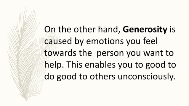 Kindness and generosity | PPTX | Family and Relationships