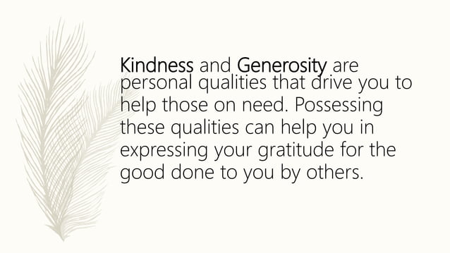Kindness and generosity | PPTX | Family and Relationships