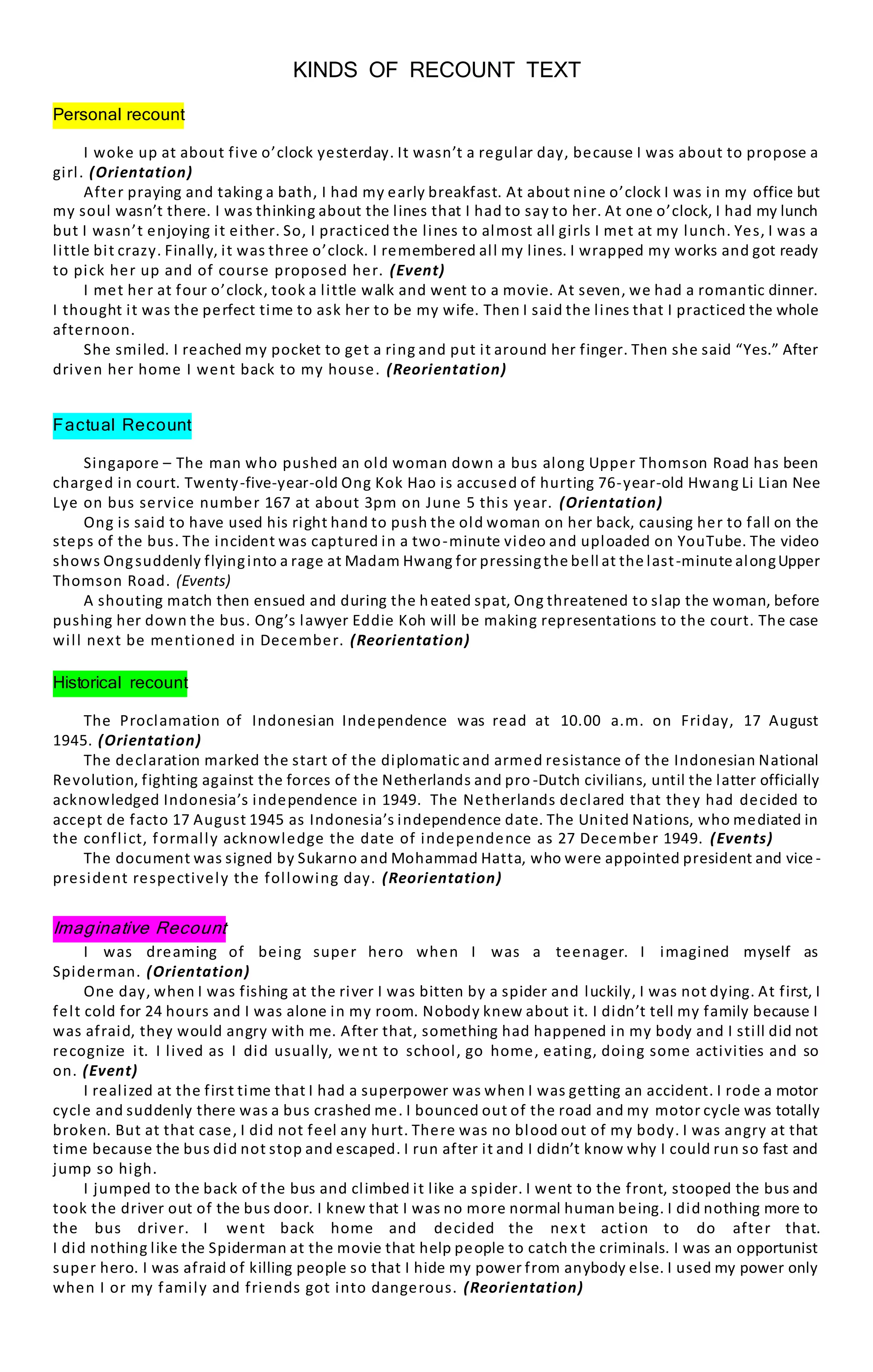 kind of recount text.docx | Injuries | Diseases and Conditions