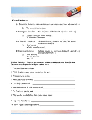 Kind of Sentences | PDF