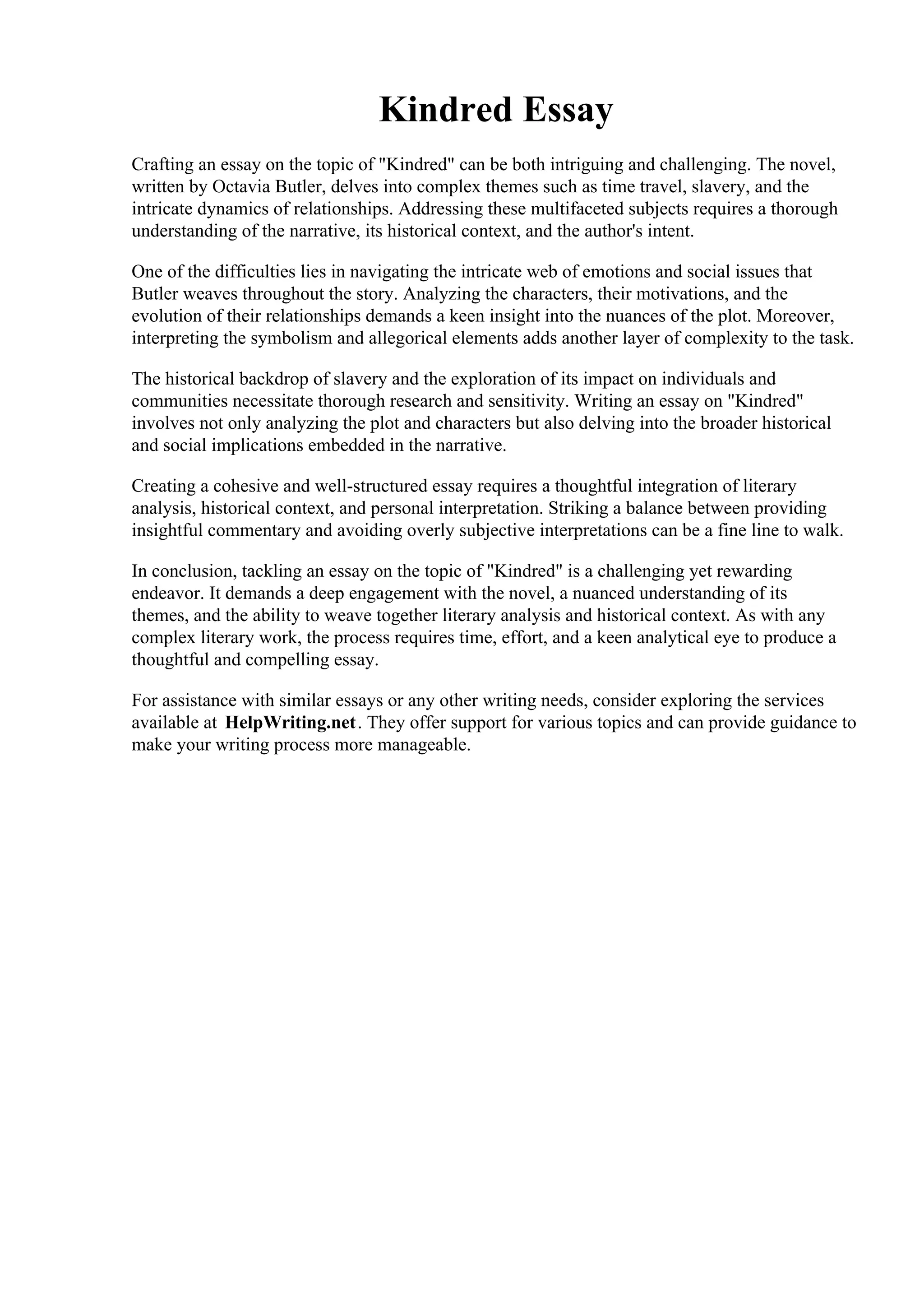 Kindred Essay. Random Acts of Kindness - Free Essay Example PapersOwl.com