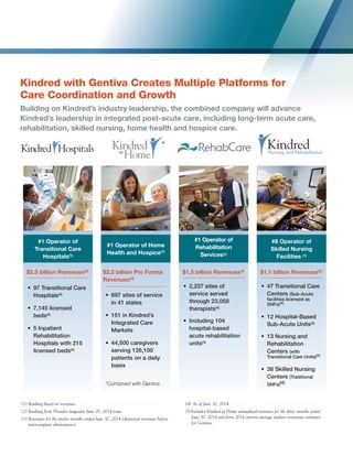 Kindred and Gentiva Reach Definitive Agreement | PDF