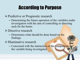 Kinds and Classification of Research | PDF