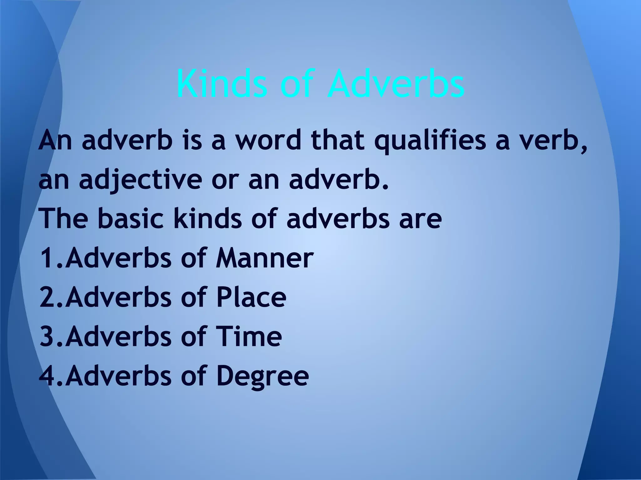 Kinds of adverbs | PPT