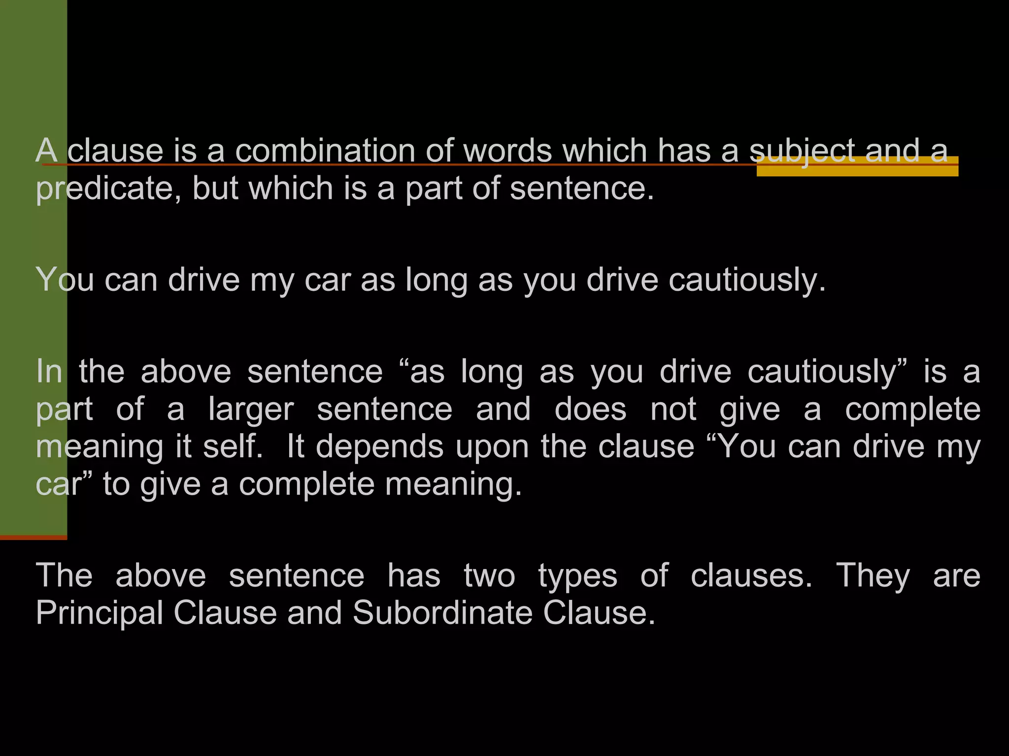 Kinds of clauses | PPT