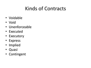Kinds of contract | PPTX
