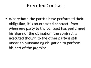 Kinds of contract | PPTX | Law
