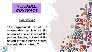 Kinds of contracts (on the basis of enforceability) | PPTX