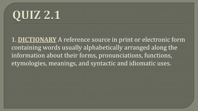 Kinds of Dictionaries for Reading and Writing Skills Subject | PPT