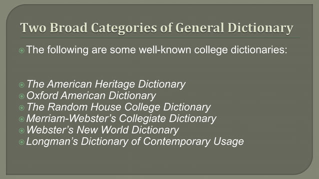 Kinds of Dictionaries for Reading and Writing Skills Subject | PPT