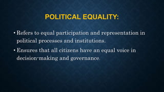 Kinds of Equality|Political Science|ppt presentation | PPTX