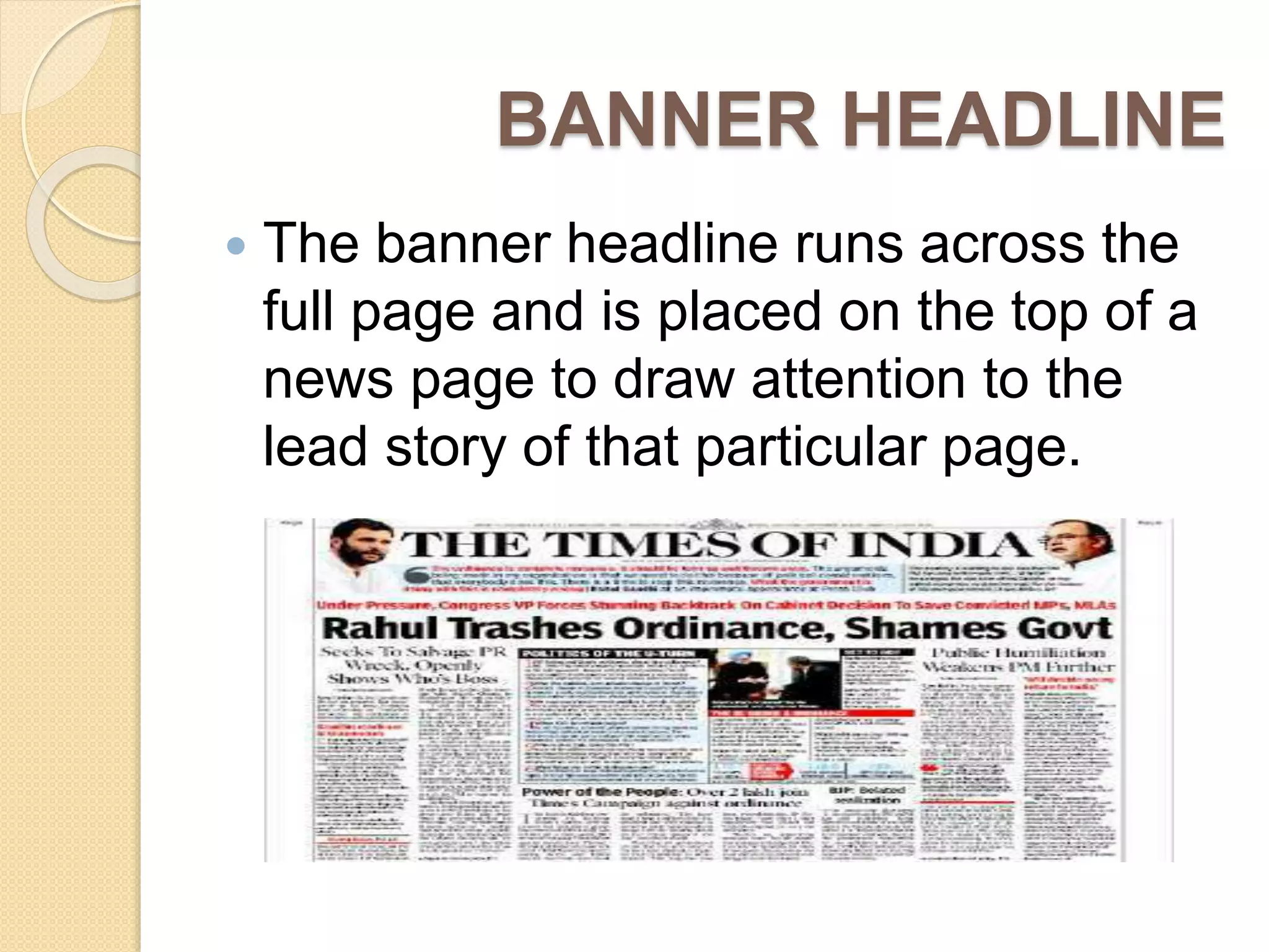 Kinds Of Headlines Ppt