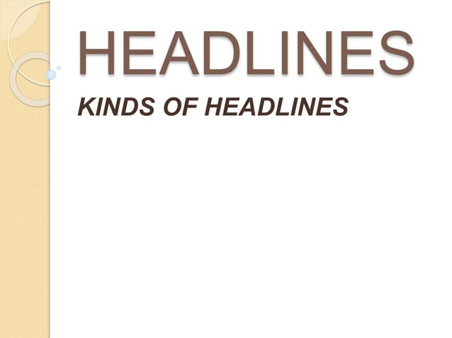 Kinds of headlines | PPTX | Sports